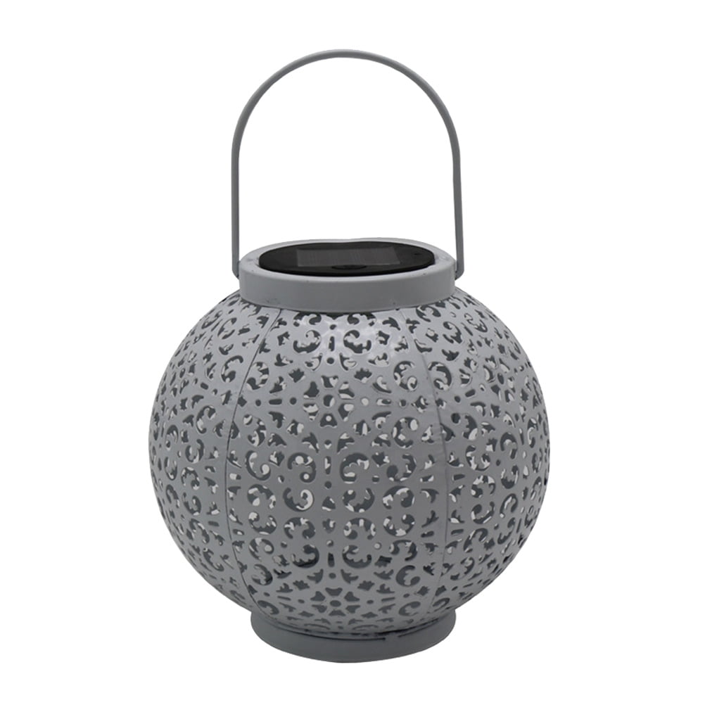 Solar Power Iron Hollow out Lantern Outdoor Garden Lamp Decorative ...