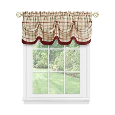 Simple Elegance Venezia Tuck Valance with Buttons - 58x14 - Grey ...
