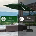 Autlaycil 10 ft Cantilever Offset Outdoor Patio Umbrella with Base ...