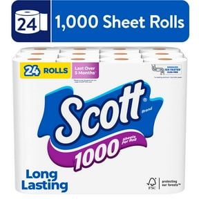 Scott 1100 Unscented Bath Tissue, 1-Ply, 36 Rolls, 1100 Sheets Per Roll ...