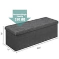 Costway Collapsible Fabric Storage Ottoman with Divider, Bedroom Seat ...