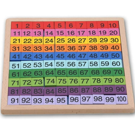 Wooden Math Learning Board Toy, Montessori 1-100 Consecutive Numbers ...
