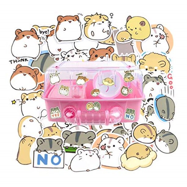 Yummy Bun 40 Pieces Waterproof Hamster Vinyl Stickers for Kids Craft ...