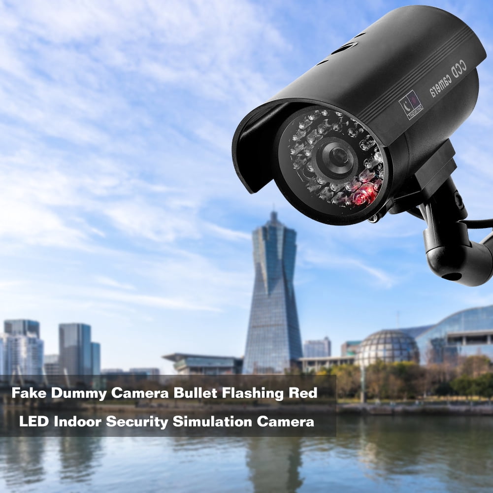 Fake Dummy Camera Bullet Flashing Red LED Indoor Security Simulation ...