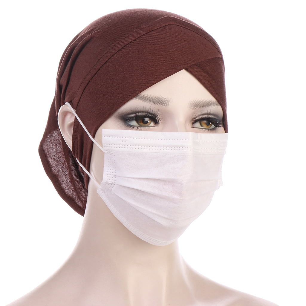 Muslim Under Scarf with Ear Hole Stretch Jersey Inner Hijabs Tube Caps ...