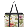 ADECORIVY Hummingbird Flower Watercolor Reusable Grocery Bags, Foldable ...