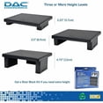 DAC, DTA02159, Stax Ergonomic Height Adjustable Monitor Stand with 2 ...
