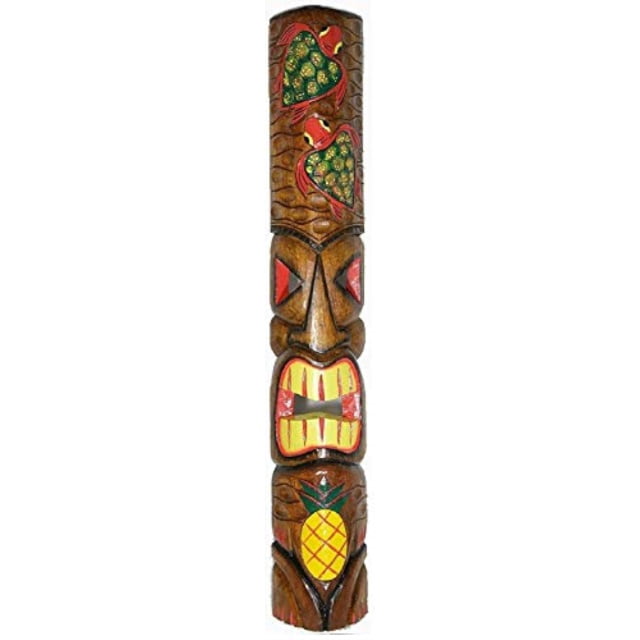39 in polynesian tiki bar mask two turtle headdress hand carved ...