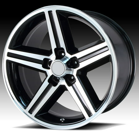 Replica 148B IROC 18x8 5x4.75" +0mm Black/Machined Wheel Rim 18" Inch ...