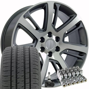 22 inch Chrome 5822 Wheels & Bridgestone Tires fit GM Trucks - GMC ...
