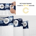 No Hook Shower Curtain with Snap in Liner, Blue Shell Conch Summer ...