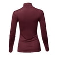 A2y Womens Basic Stripe Long Sleeve Turtle Neck Fitted Rayon Top Shirt