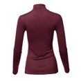 A2y Womens Basic Stripe Long Sleeve Turtle Neck Fitted Rayon Top Shirt