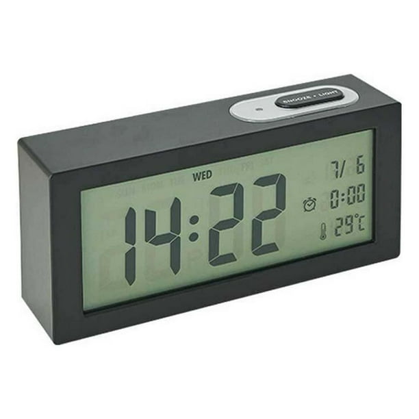 LCD Electric Alarm Clock with Calendar Digital Desktop Clocks Humidity ...