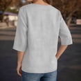 Conairie Women Linen Shirts Half Sleeve V Neck Tee Solid Color Button ...