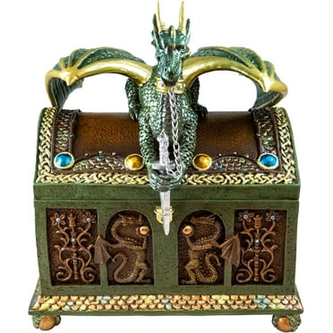 Irish Music Box W. Celtic Harp, Green Clovers & Ribbon - Jack and Jill ...