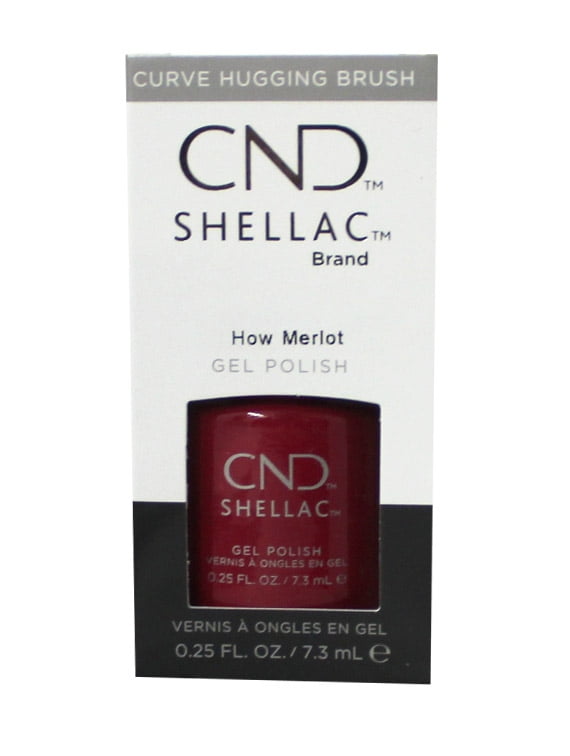 CND Shellac Gel Nail Polish How Merlot (Red/Burgundy) 0.25 Ounce ...