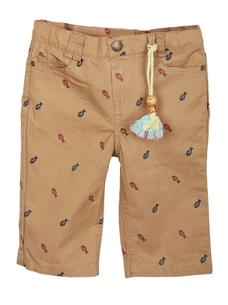 Richie House Little Boys Brown Fish Print Zip Fly Pockets Beach Shorts ...