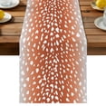 Art Orange Dining Table Runner, Vintage White Polka Dots Terracotta ...
