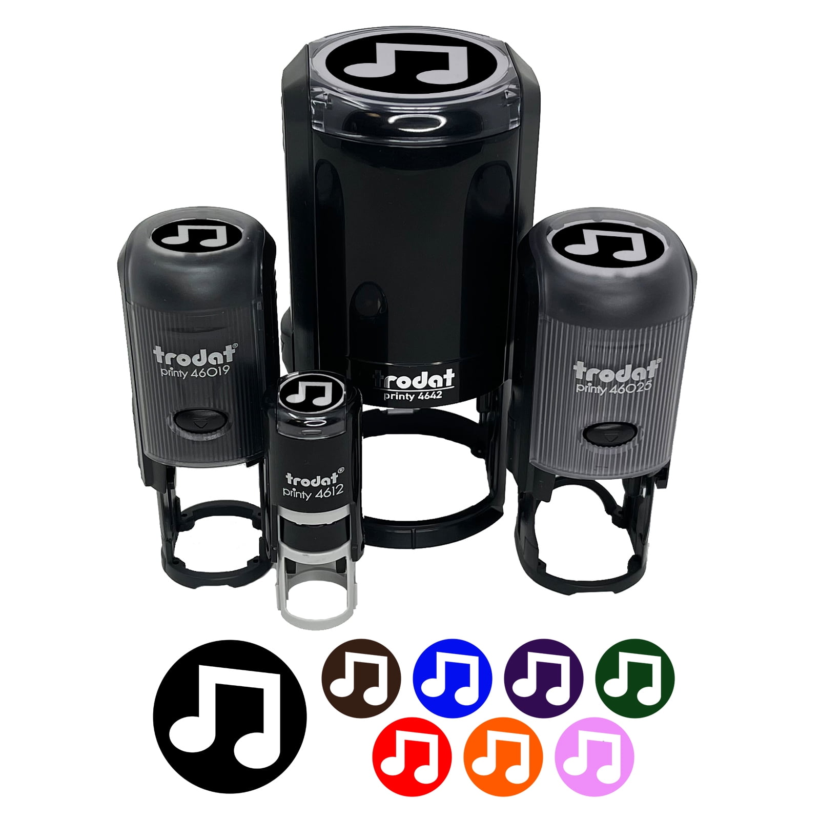 Eighth Notes Music in Circle Self-Inking Rubber Stamp Ink Stamper ...