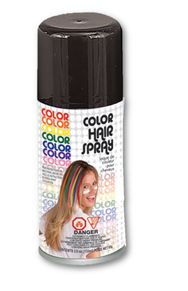 Bright Color Hair Spray Black Temporary Hair Color Costume Accessory ...