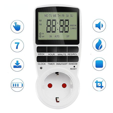 Power Timer Switch Electronic 12/24 Hour Programmable Timing Socket ...