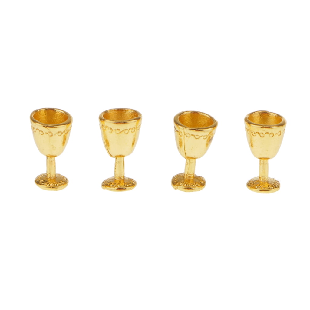 Dollhouse Making Dollhouse Miniature Chalice Goblet Large Gold with ...