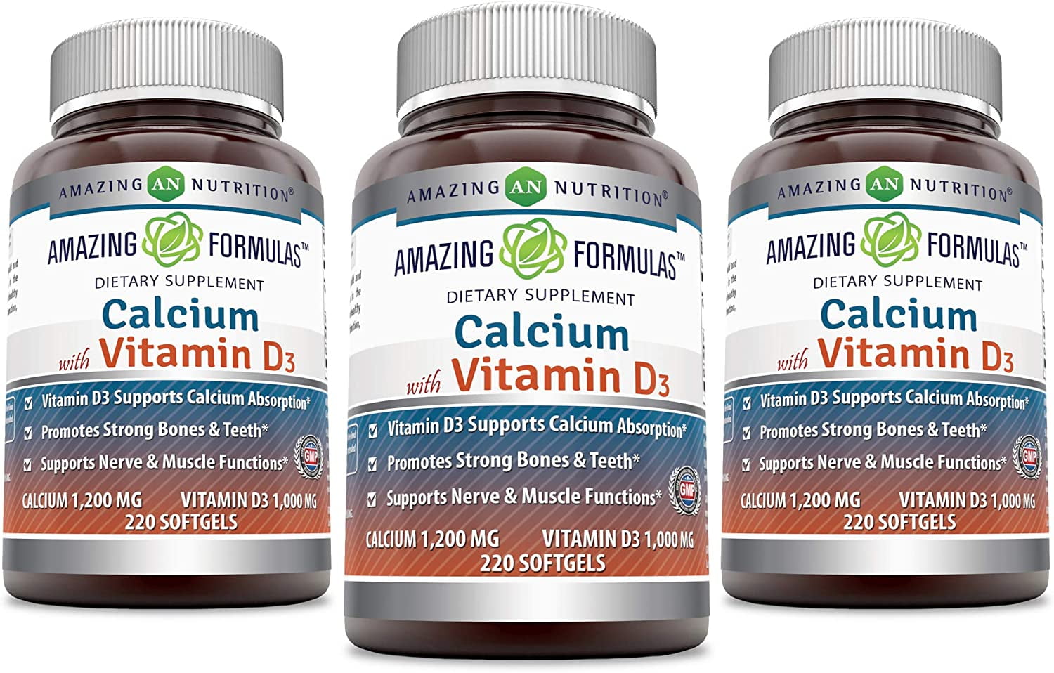 Amazing Formulas Calcium with Vitamin D3 - Calcium 1200 Mg, Vitamin D3 ...