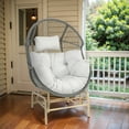 PARKWELL Glider Egg Chair - Wicker Rocking Egg Chair for Living Room ...