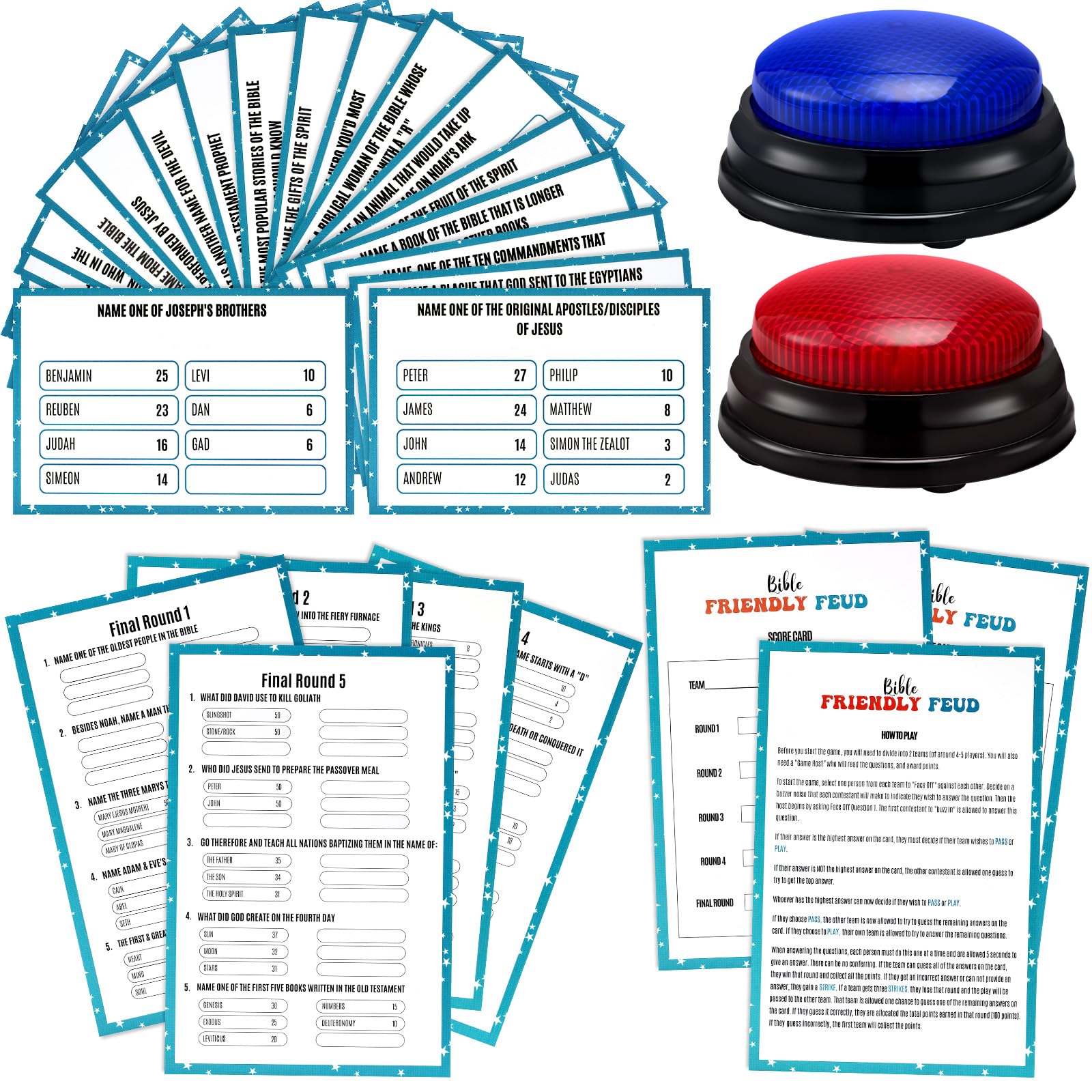 Set de juego Bible Friendly Feud Humyoun Christian con answer Buzzers ...