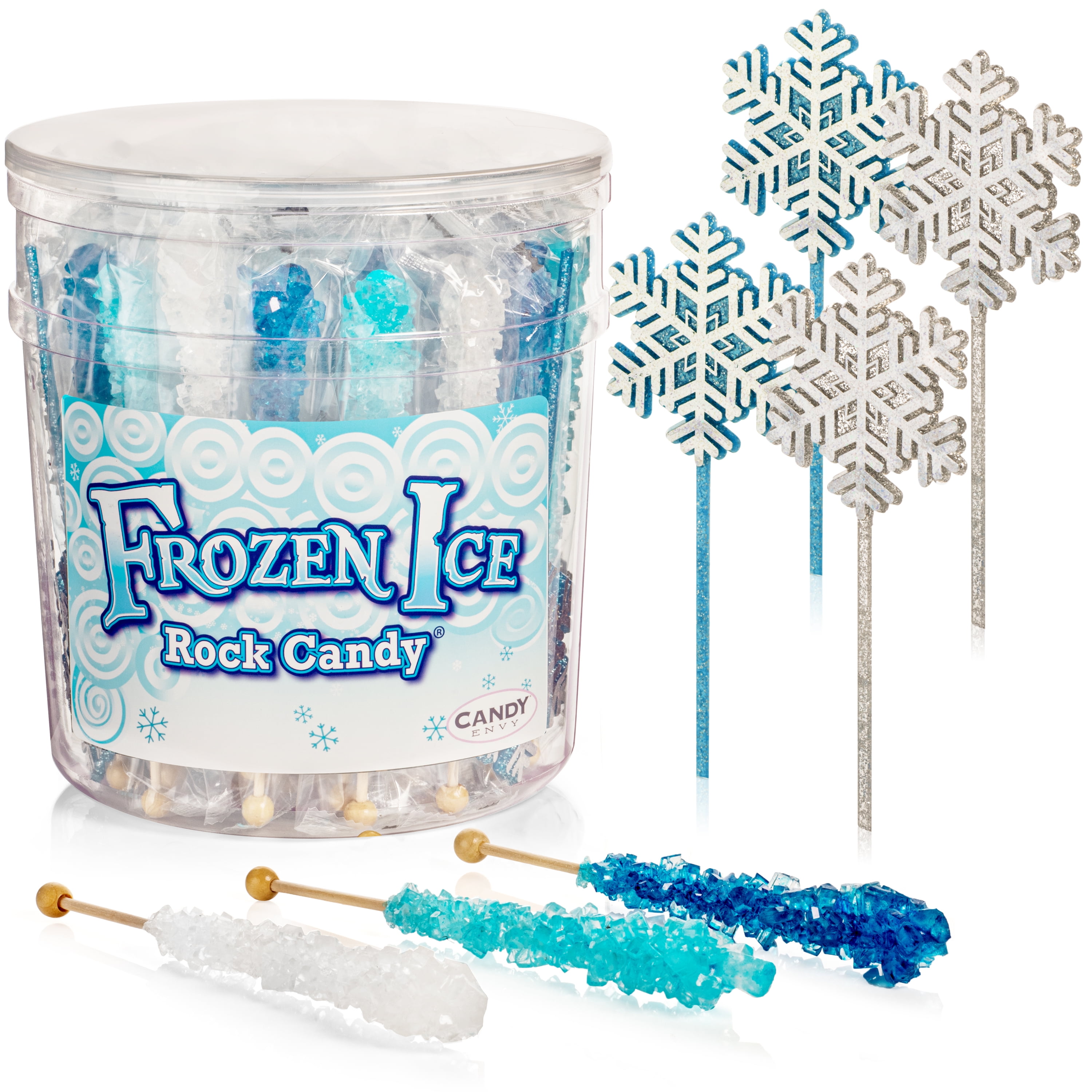 Frozen Ice Rock Candy On a Stick, 36 Ct. Wrapped, 4 Ice Queen Wands ...
