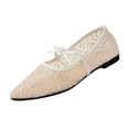 Plus Size Pointed Toe Bowknot Rhinestone Comfortable Women's Casual ...
