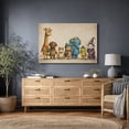 Canvas Print Wall Art Whimsical Animal Friends Print Cute Cartoon ...