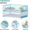 2 Tier Paper Organizer Letter Tray, Mesh File Organizer with Handle ...