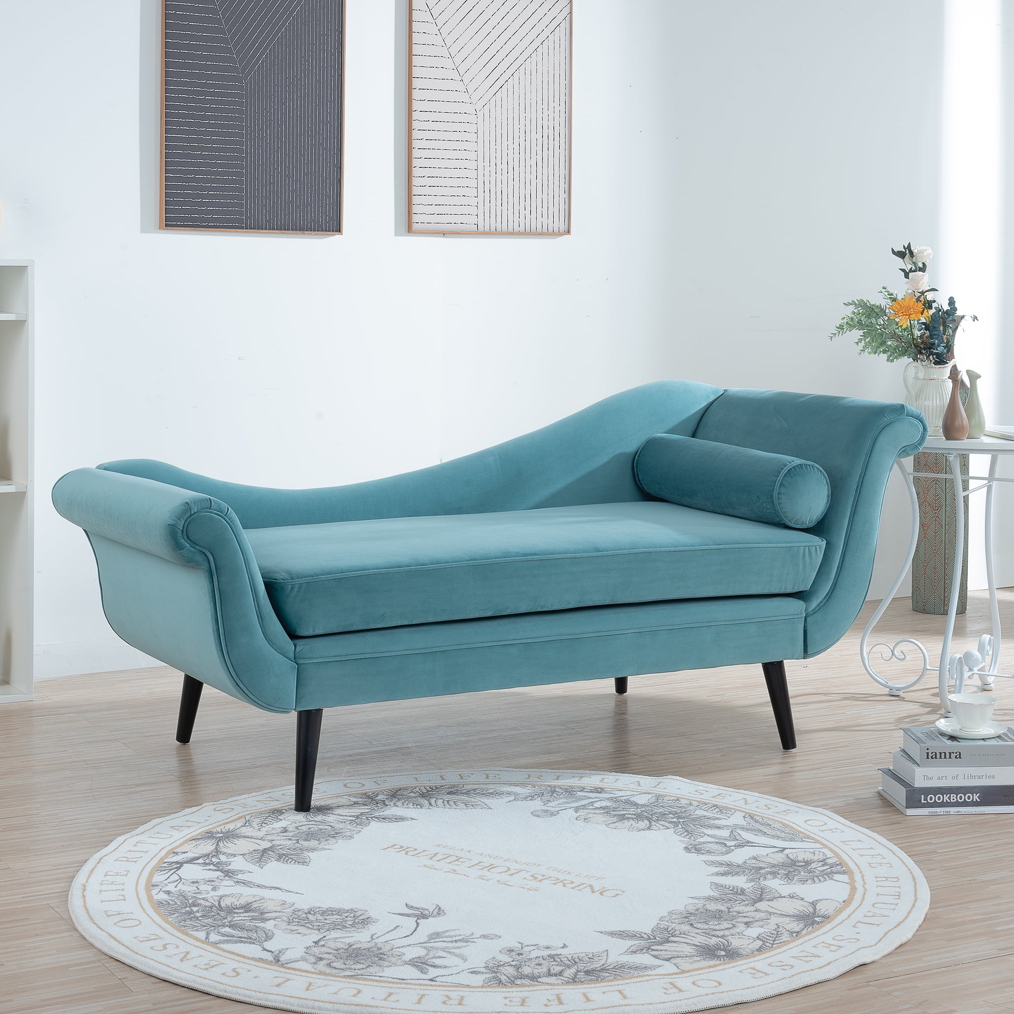 CoSoTower Contemporary Chaise Lounge With Scroll Arms - Walmart.com