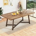 "ChVans 72"" Solid Wood Dinner Table for 4-10, Adjustable Metal Leg ...