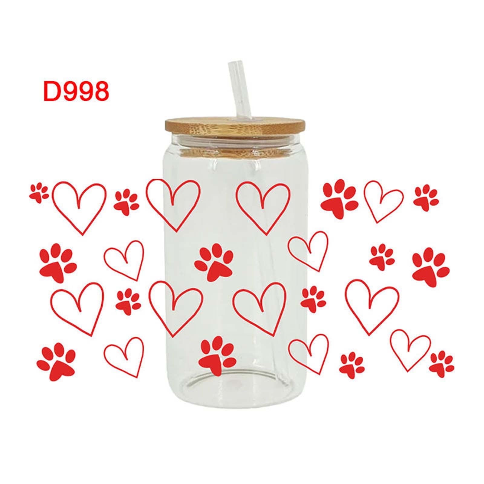 Envolturas para tazas de hengsof, calcomanías para vasos de vidrio, transferencias UV DTF ...