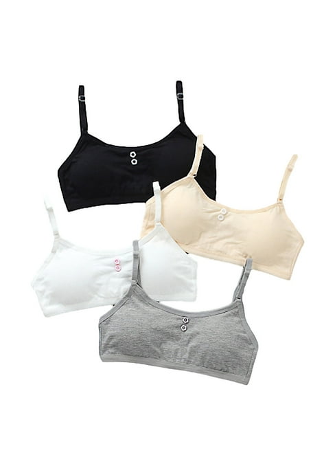 4 Pack Training Bras for Girls Seamless Adjustable Breathable Girl ...