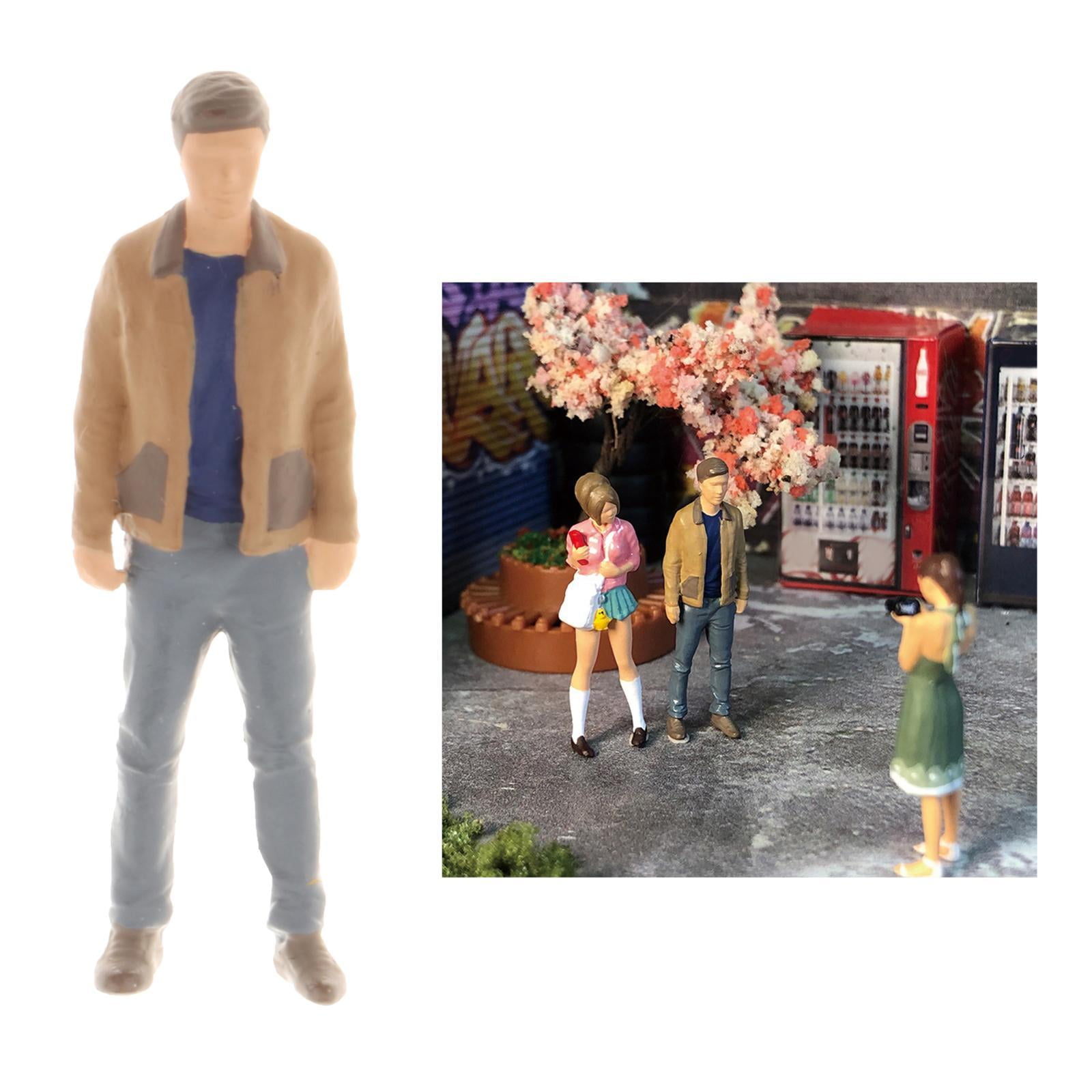 Diorama Figure Man Doll Street Building Railway Layout Scenery for Home ...