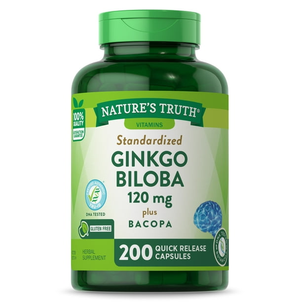 Ginkgo Biloba 120mg | 200 Capsules | Memory Supplement with Bacopa ...