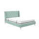 Novogratz Her Majesty Tufted Upholstered Bed Frame, Queen, Light Green ...