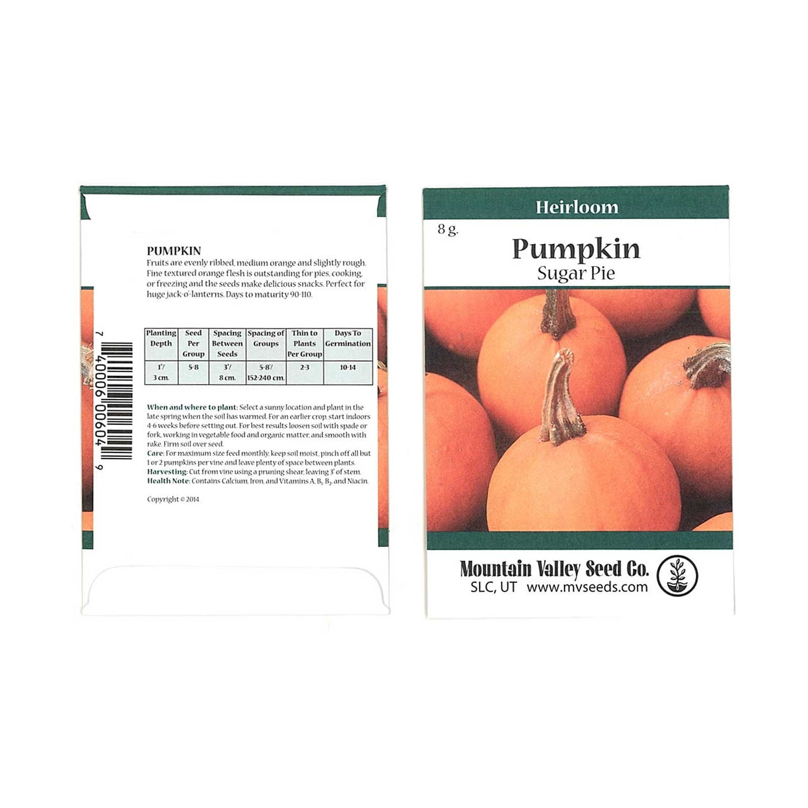 Pumpkin Garden Seeds - Sugar Pie Variety - 5 Gram Packet - Non-GMO ...