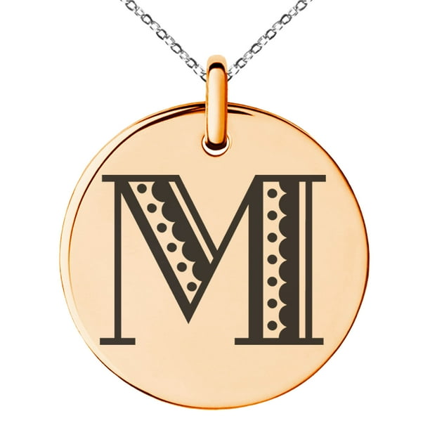 Tioneer - Stainless Steel Letter M Initial Metro Retro Monogram ...