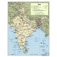 Iconic Arts Laminated 24x28 Poster: Map of India - Walmart.com
