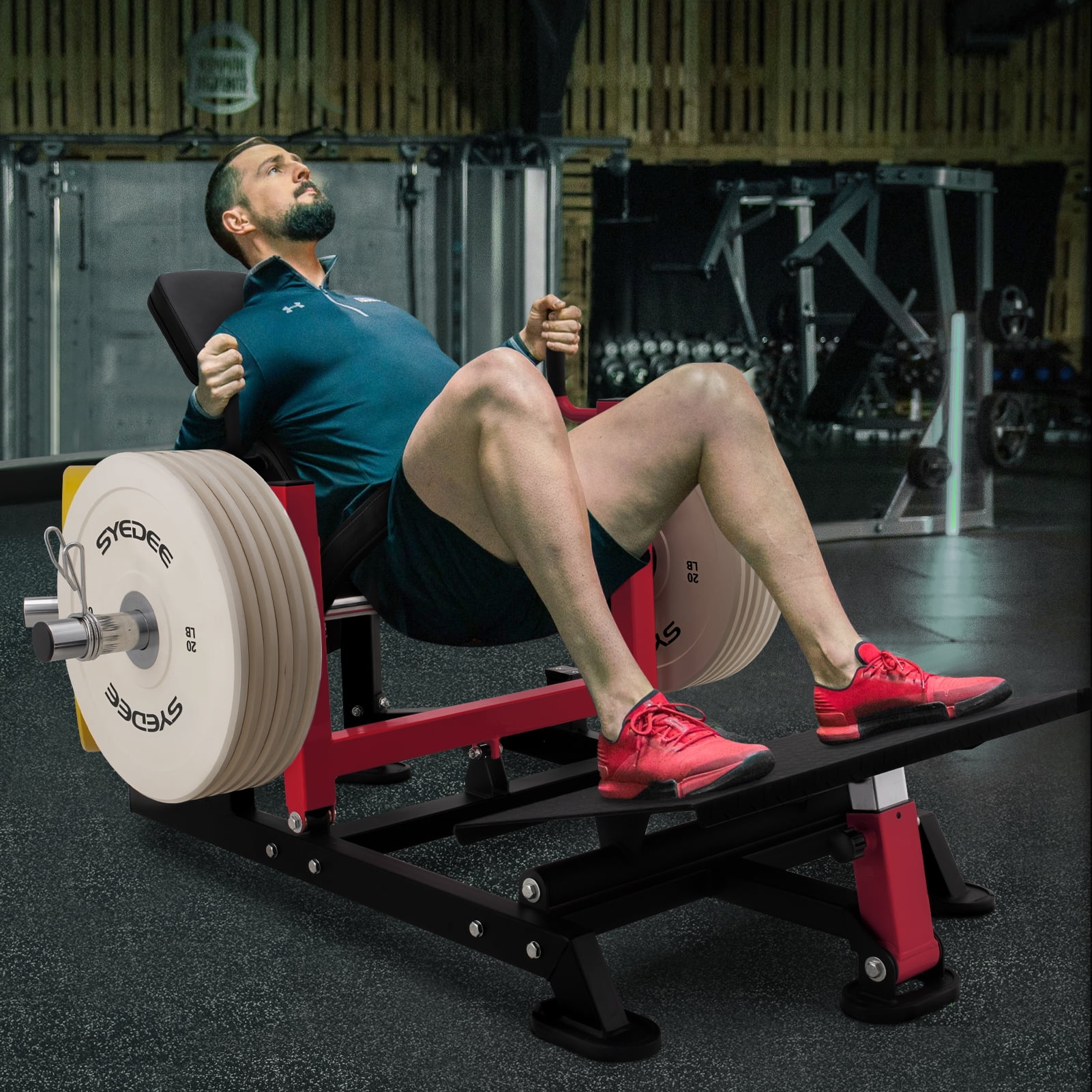 Syedee Hip Thrust Machine, Plate-Loaded Glute Bridge Machine With Plate ...