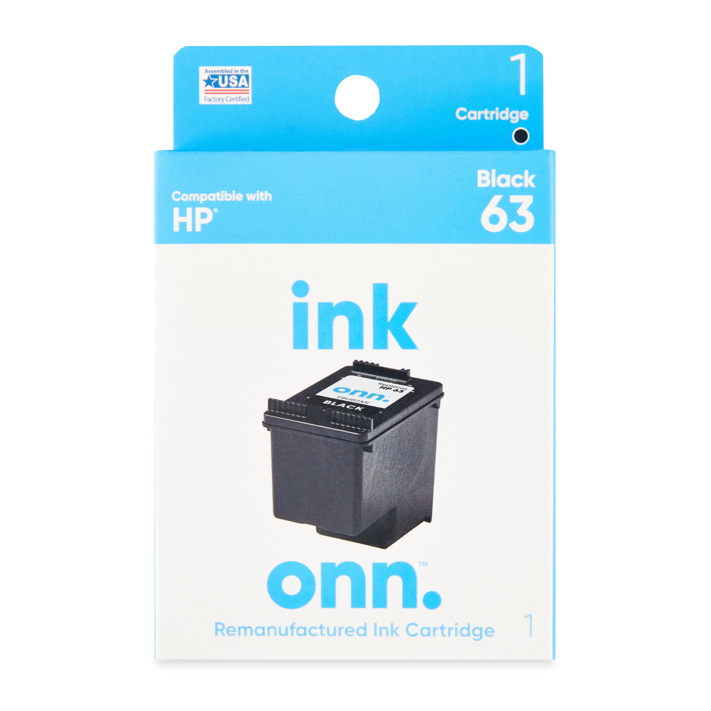 onn. Remanufactured Ink Cartridge, HP 63 Black - Walmart.com