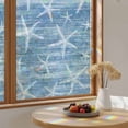 Blue Coastal Starfish Window Privacy Film Summer Beach Ocean Vintage ...