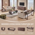 63-Inch Long Modern Console Table with Curved Profile, Narrow Wood Sofa ...