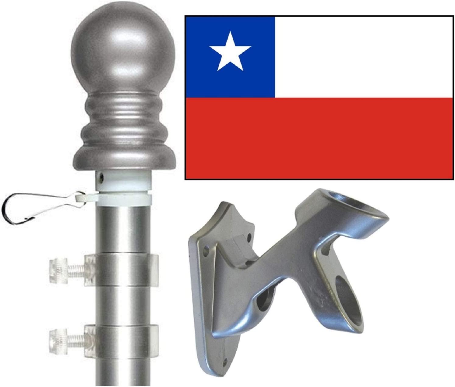 Chile 3x5 Flag and Flagpole Set, Also World Cup 3'x5' Flags and ...