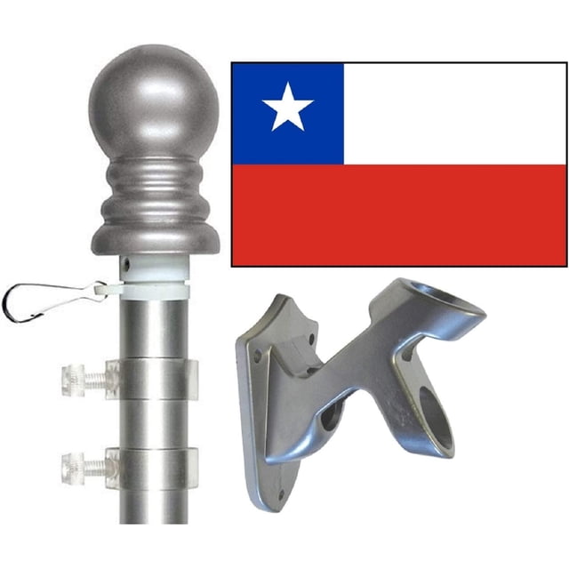 Chile 3x5 Flag and Flagpole Set, Also World Cup 3'x5' Flags and ...